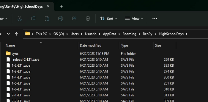 How to backup your saved games - High School Days